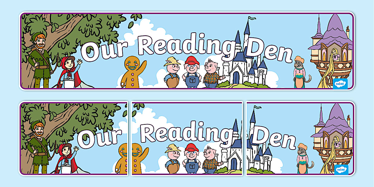 Cursive Our Reading Den Display Banner (teacher made)