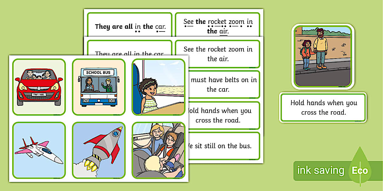 Read Match | Vehicles and Transport Matching Activity | EYFS