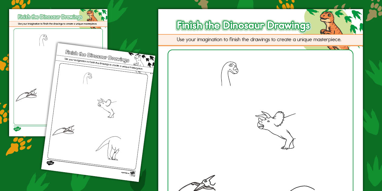 Finish the Dinosaur Picture Worksheet