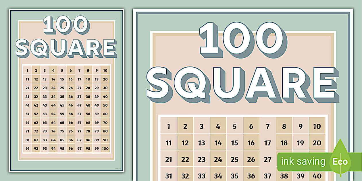 3D Effect Themed 100 Square (teacher made) - Twinkl