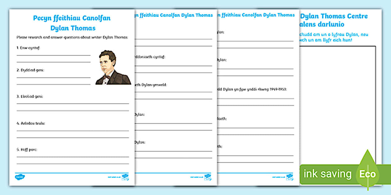 Dylan Thomas Centre Fact File Activity Sheets (Teacher-Made)