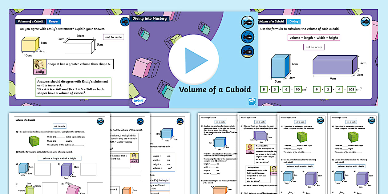 👉 Year 6 DiM: Step 8 Volume of a Cuboid Teaching Pack