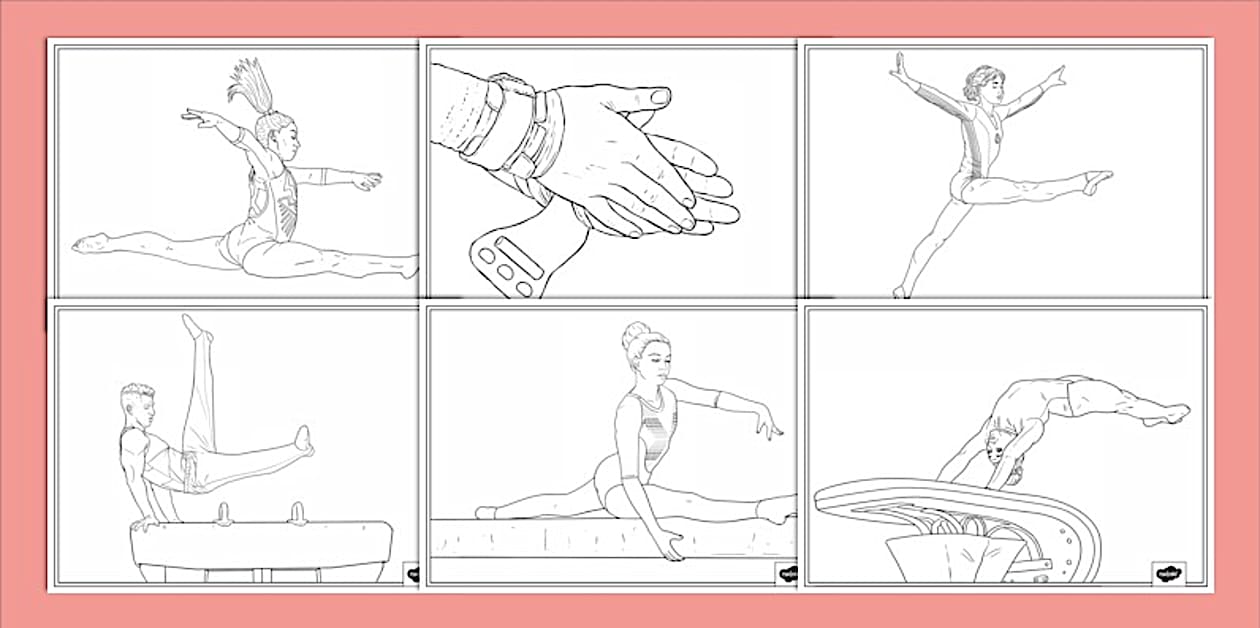 Jocurile Olimpice: Gimnastică – Desene de colorat