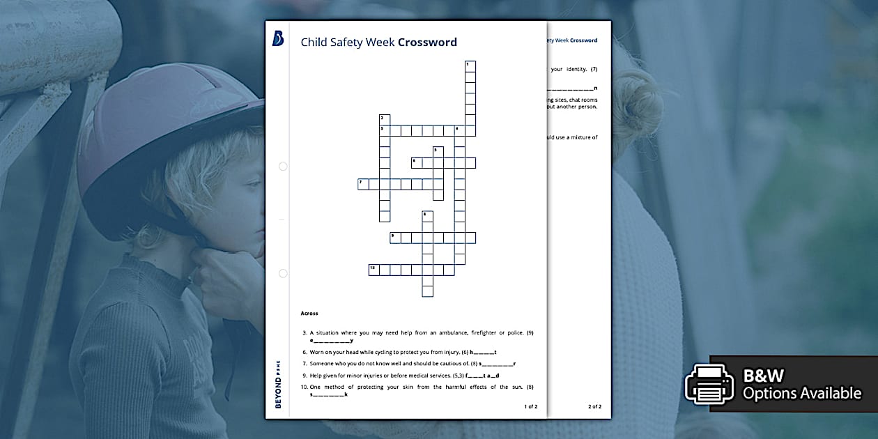 Child Safety Week Crossword (teacher made) - Twinkl