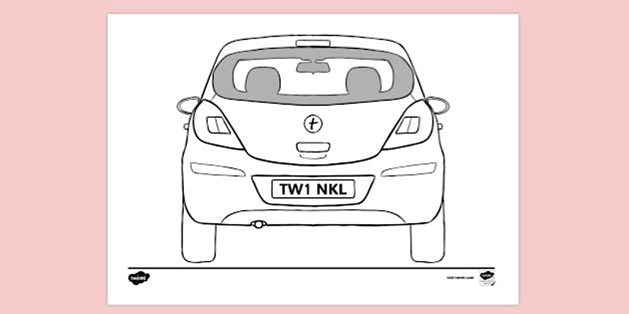 Car Back Colouring | Colouring Sheet (teacher made) - Twinkl