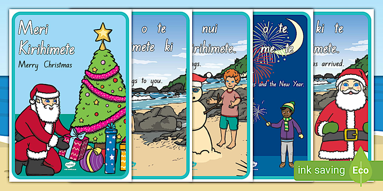 Te Reo Māori Christmas Greetings Display Posters - Twinkl