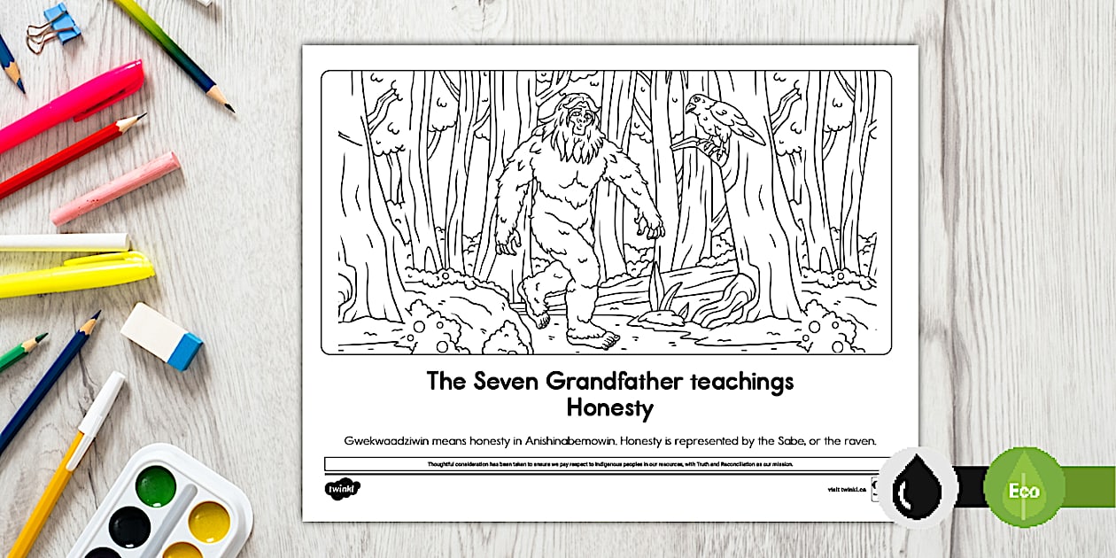 FREE! - The Seven Grandfather Teachings: Colouring Page for Honesty