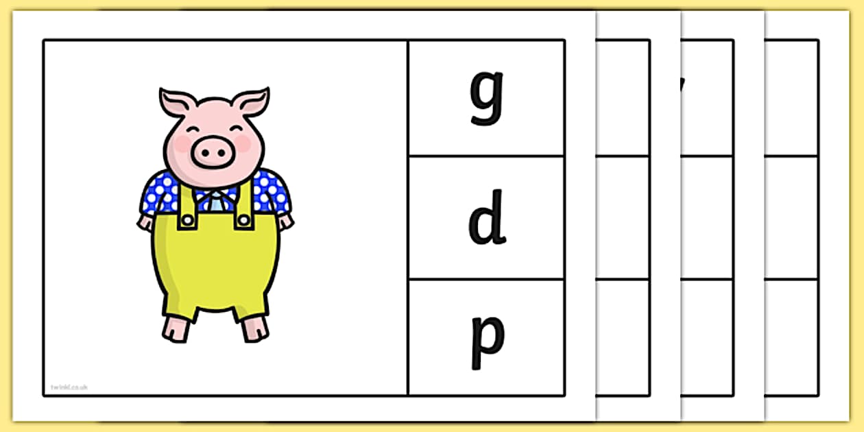 Initial Sounds Three Little Pigs Peg Matching Game - Twinkl
