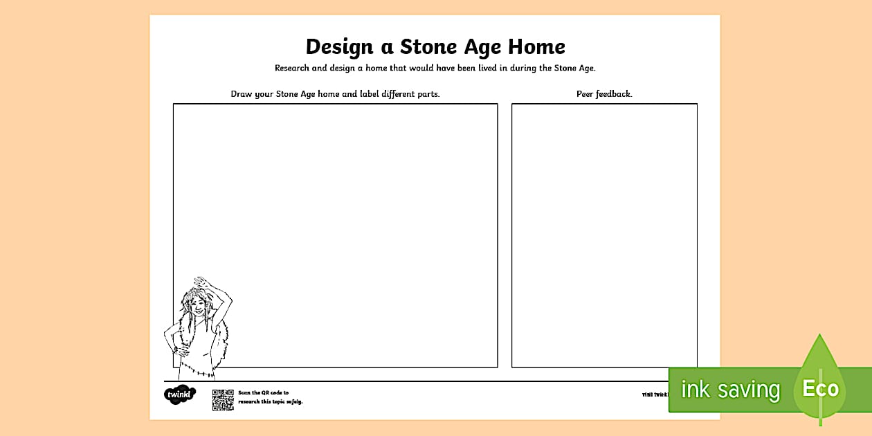 Editable Design a Stone Age Home Worksheet (teacher made)