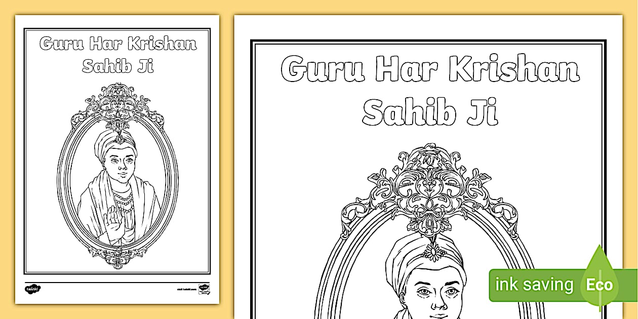KS2 Guru Har Krishan Sahib Ji Colouring Sheet (teacher made)