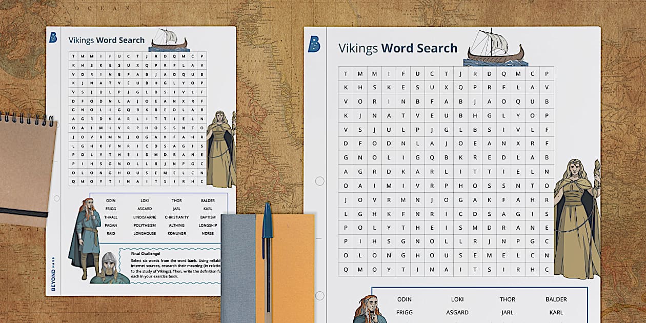 Vikings Word Search (Teacher-Made) - Twinkl