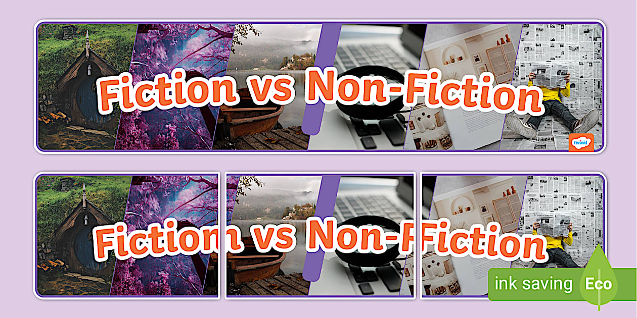 Fiction vs Non-Fiction Photo Display Banner (teacher made)