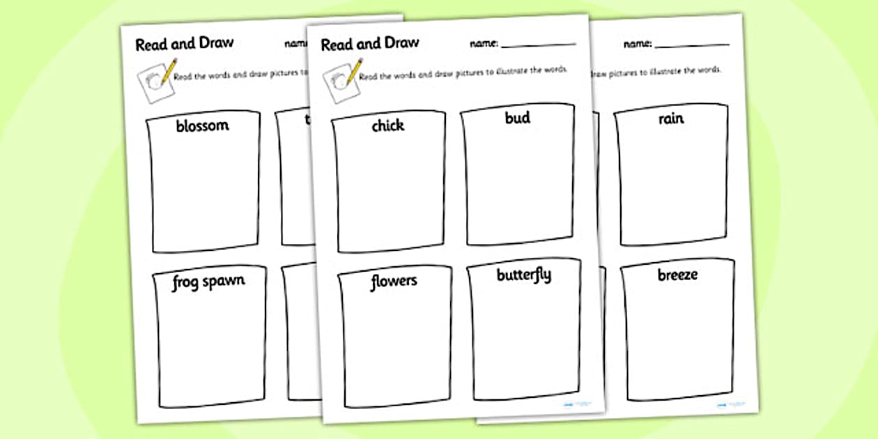 Spring Drawing Worksheet - Read and Draw Activity - Twinkl