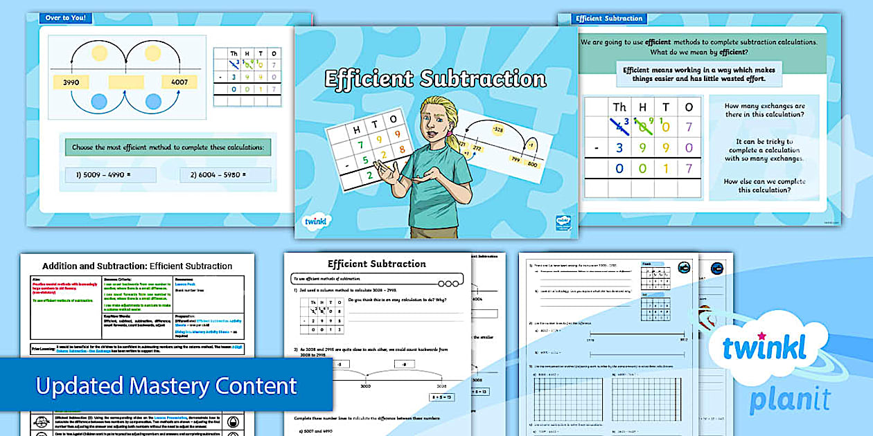 👉 Year 4 Efficient Methods of Subtraction Lesson Pack