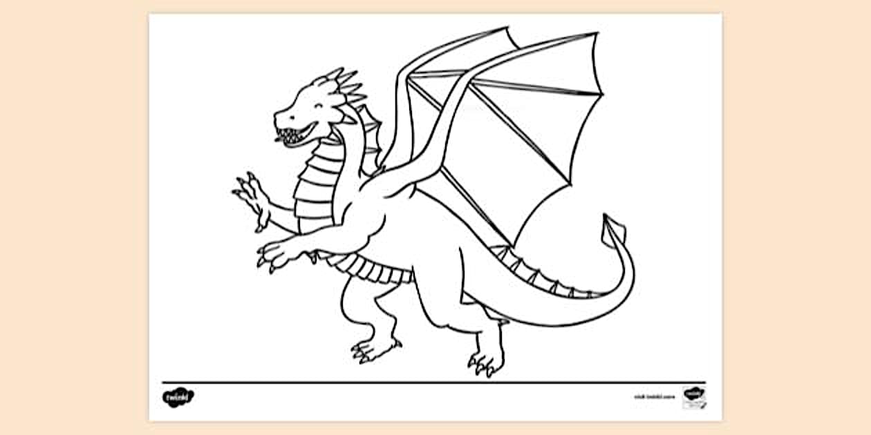Dragon Colouring | Colouring Sheets (teacher made) - Twinkl