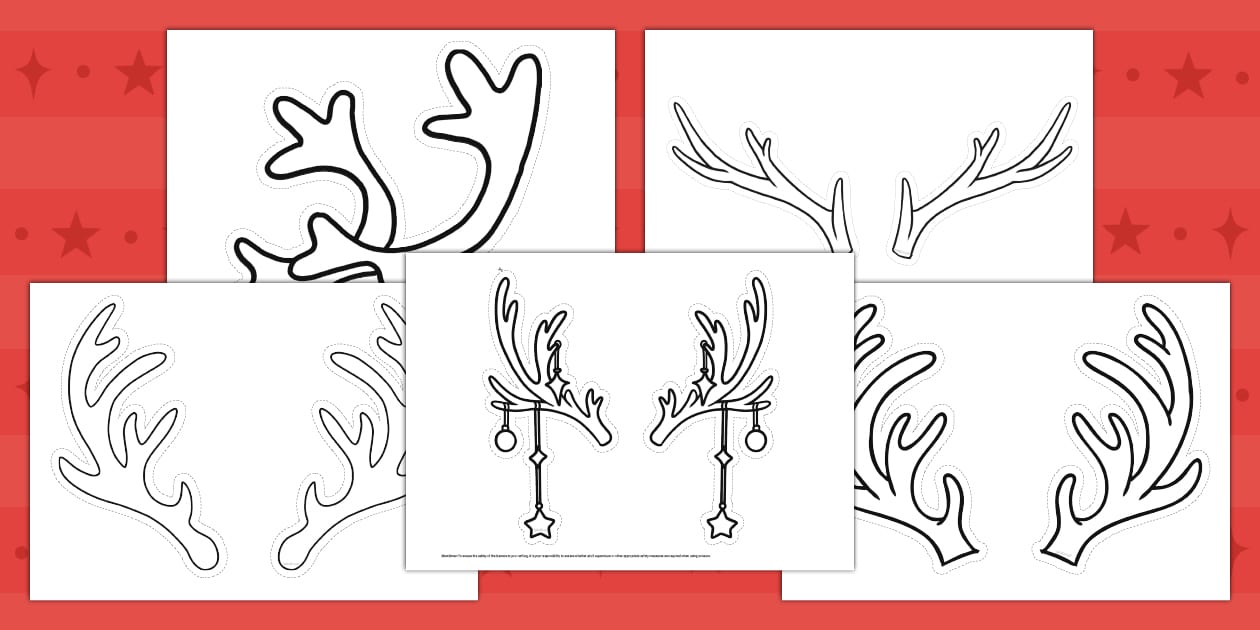 Large Reindeer Antler Cut-Outs - Twinkl Cut-Outs - Twinkl