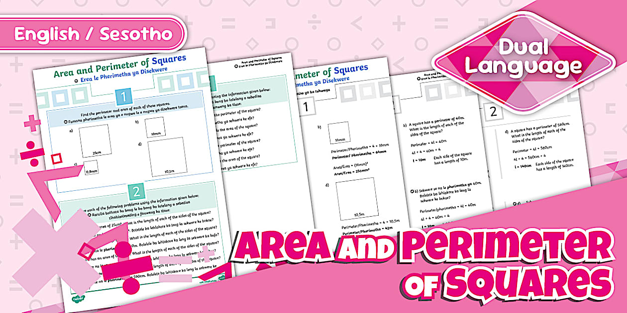 Area and Perimeter of Squares Activity Sheet