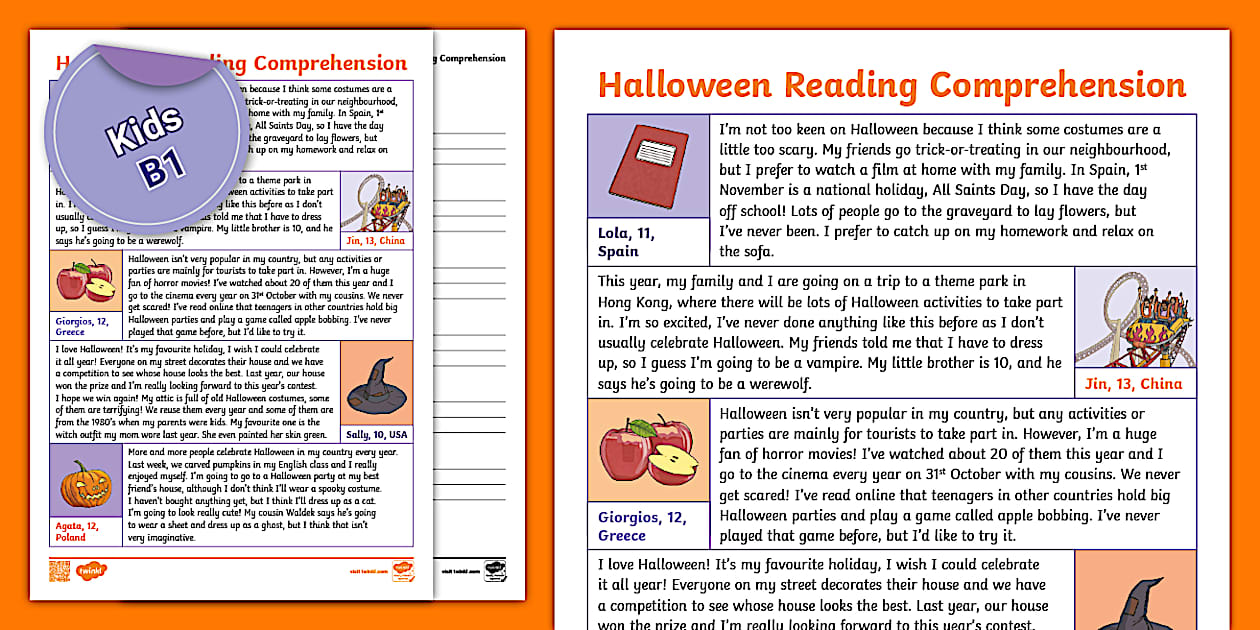 ESL Halloween Reading Comprehension | Twinkl (teacher made)