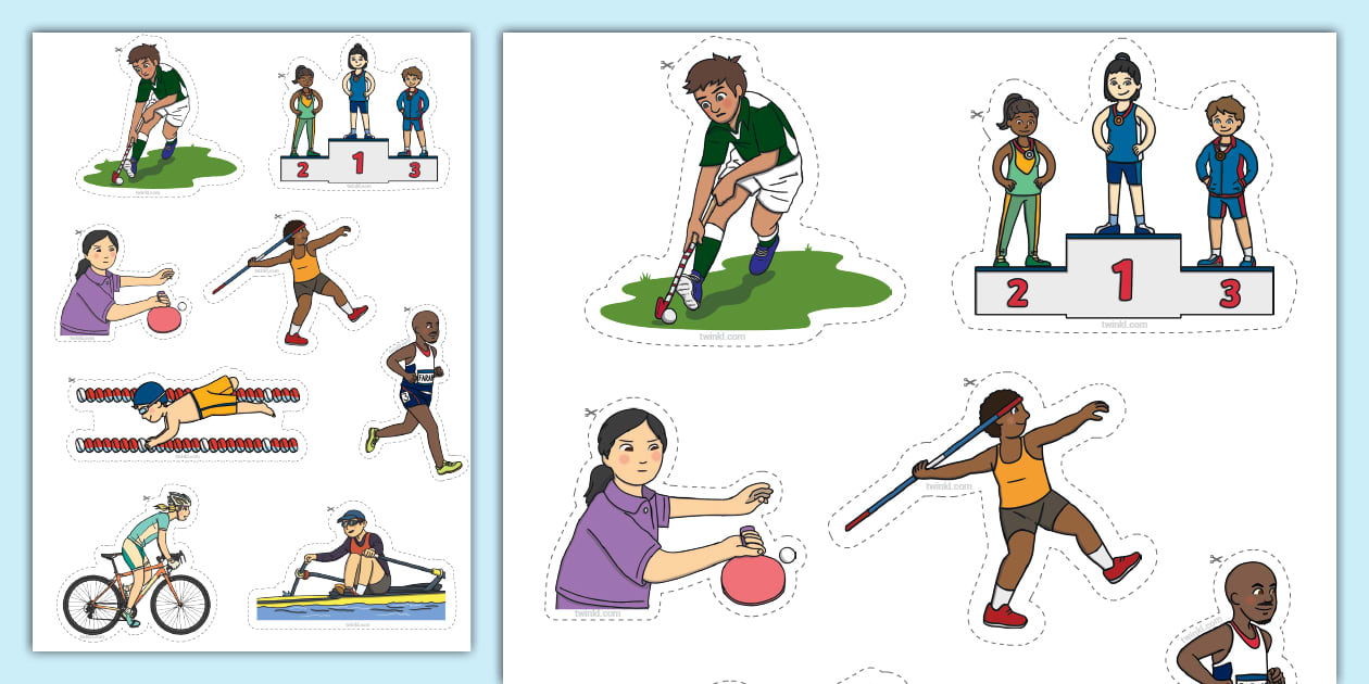 Summer Games Sports Display Cut-Outs (teacher made) - Twinkl