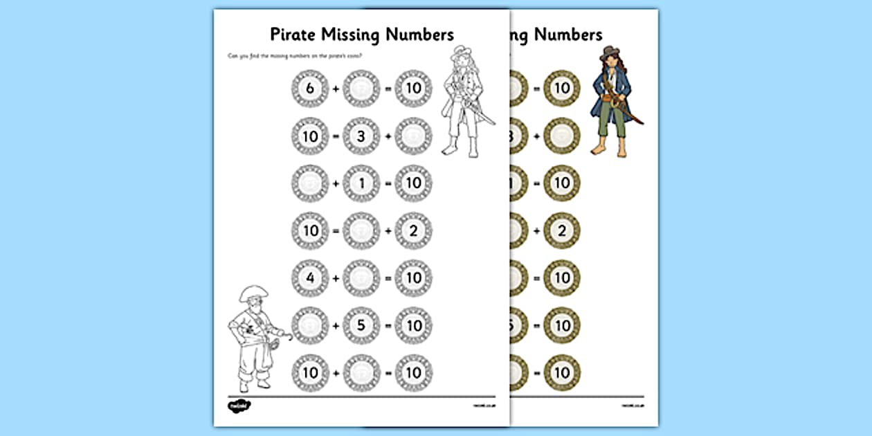 Missing Numbers to 10 Worksheet - Missing Numbers For Kids