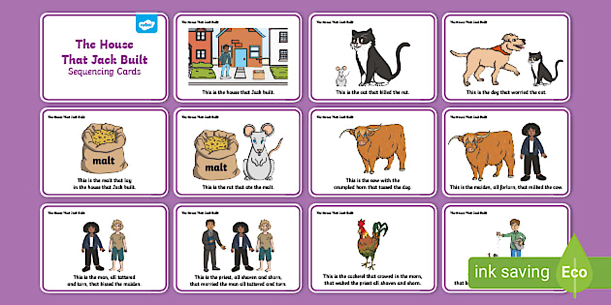 'The House That Jack Built' Nursery Rhyme Sequencing Cards