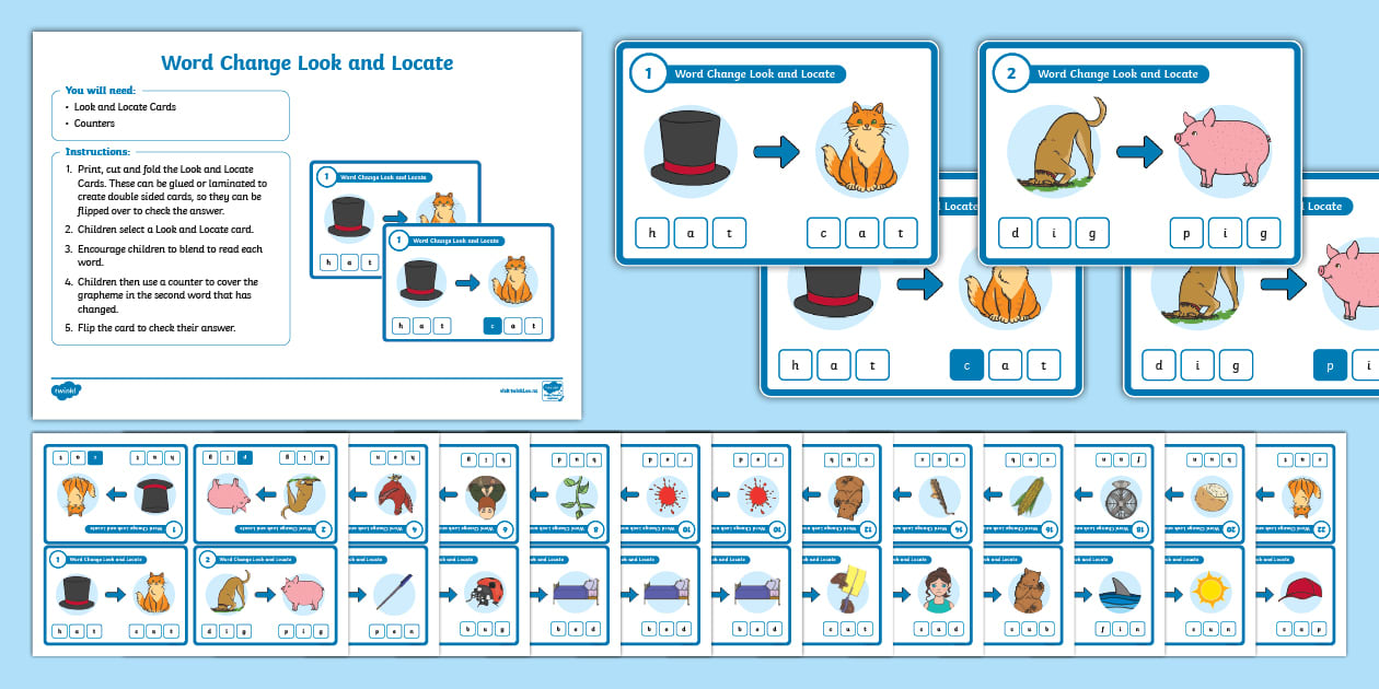 Word Change Look and Locate (teacher made) - Twinkl