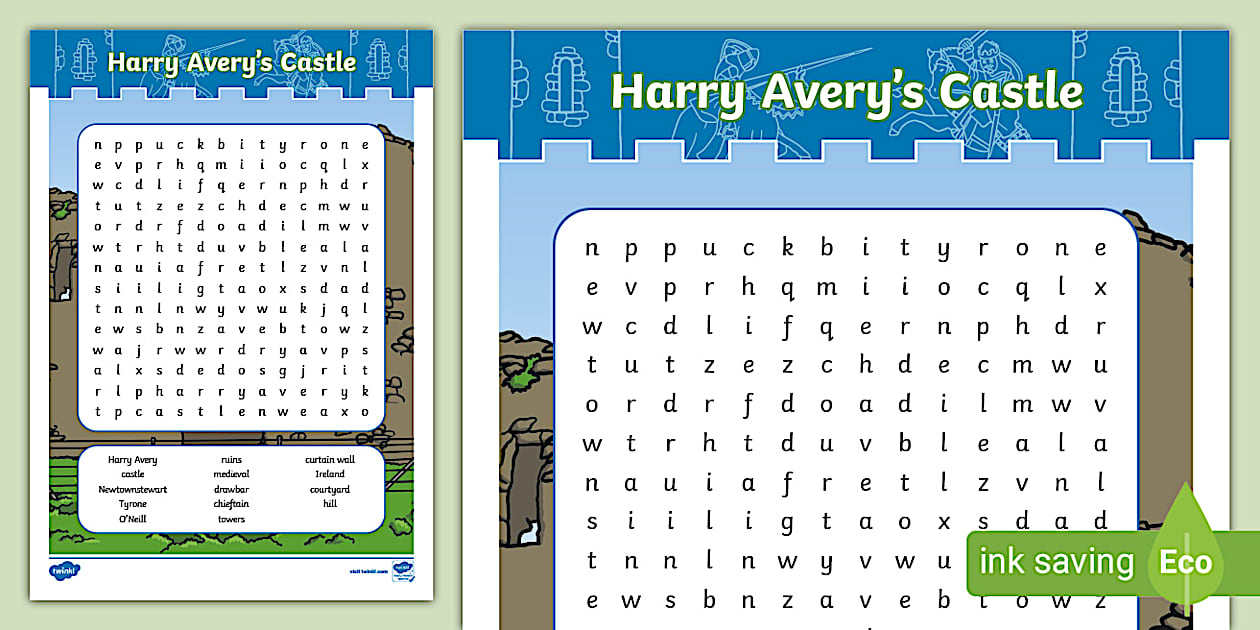 Harry Avery's Castle Word Search (teacher made) - Twinkl