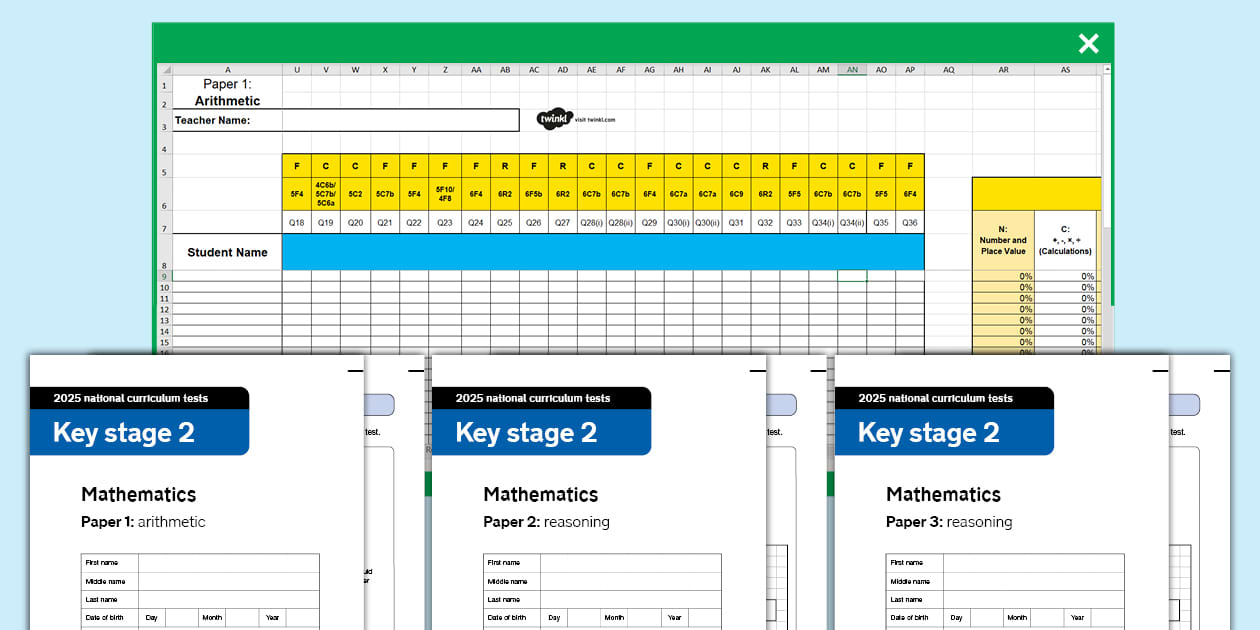 👉 Year 6 Maths 2025 KS2 SATs Papers and Analysis Spreadsheet