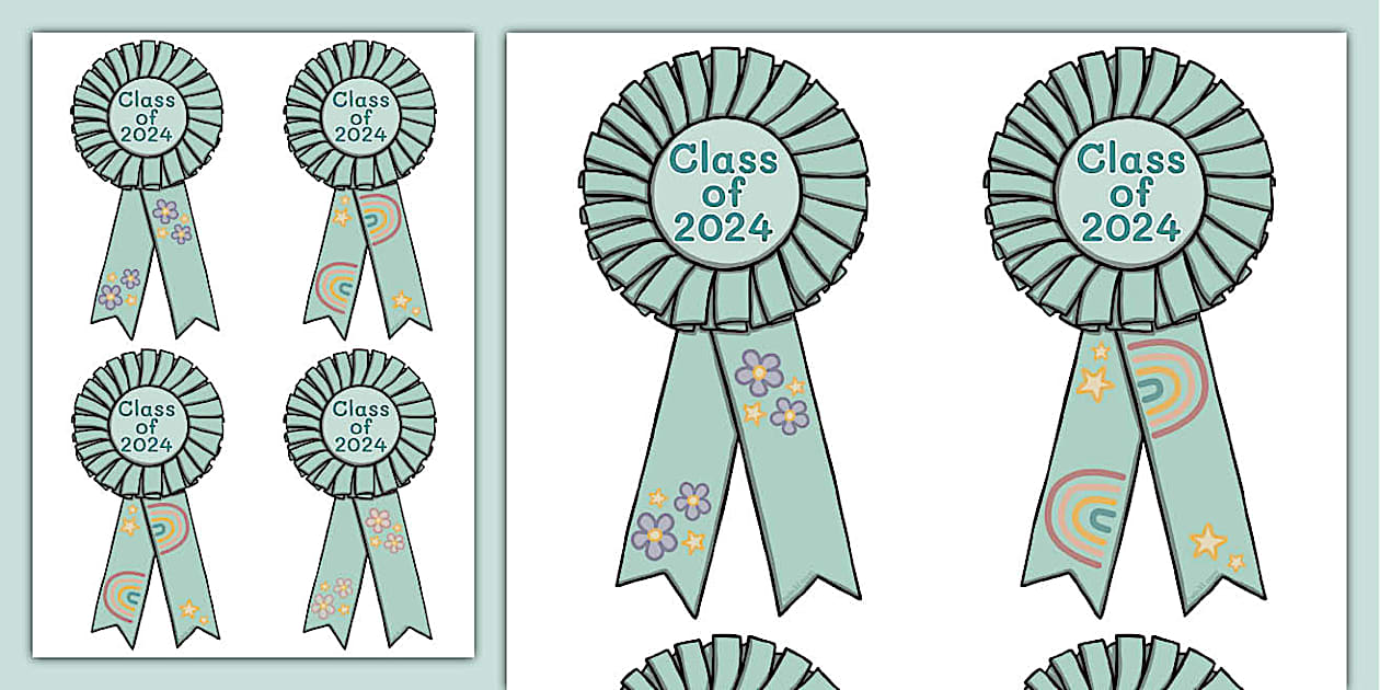 Editable Muted Rainbow Graduation Rosettes | Twinkl - Twinkl
