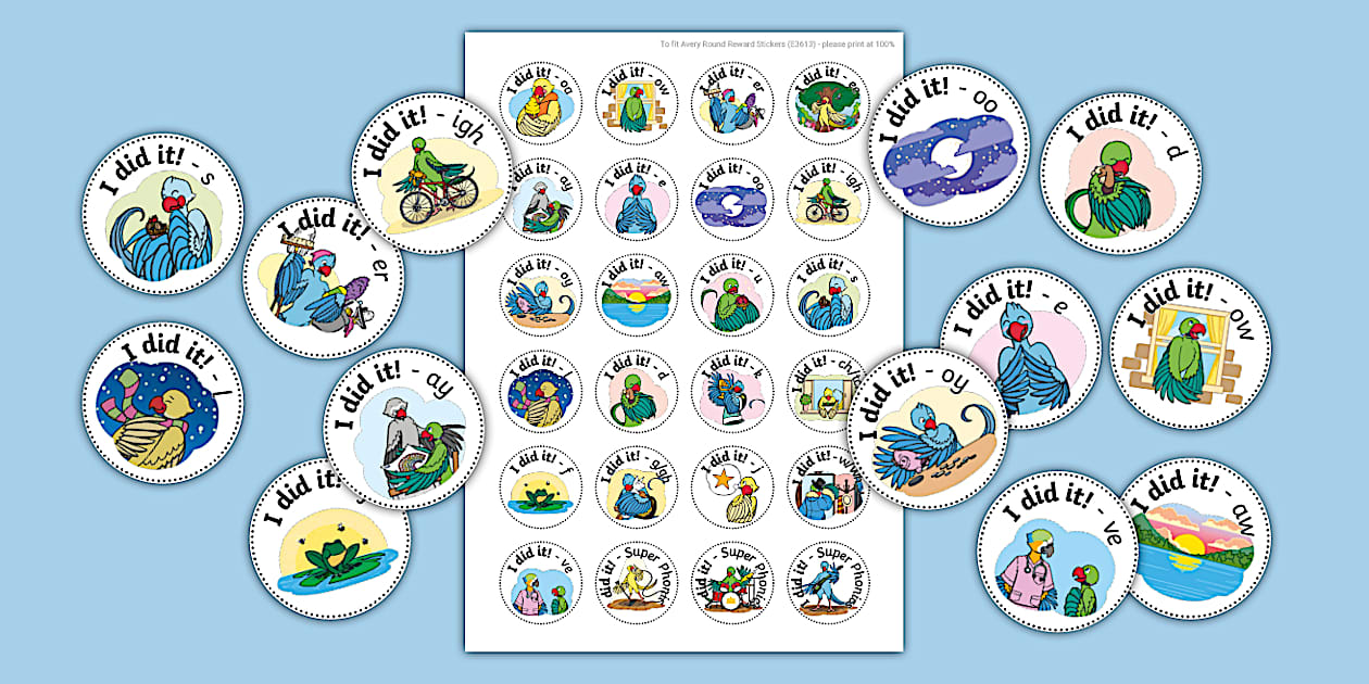 Linguistic Phonics Phase 2 Sounds Reward Stickers - Twinkl