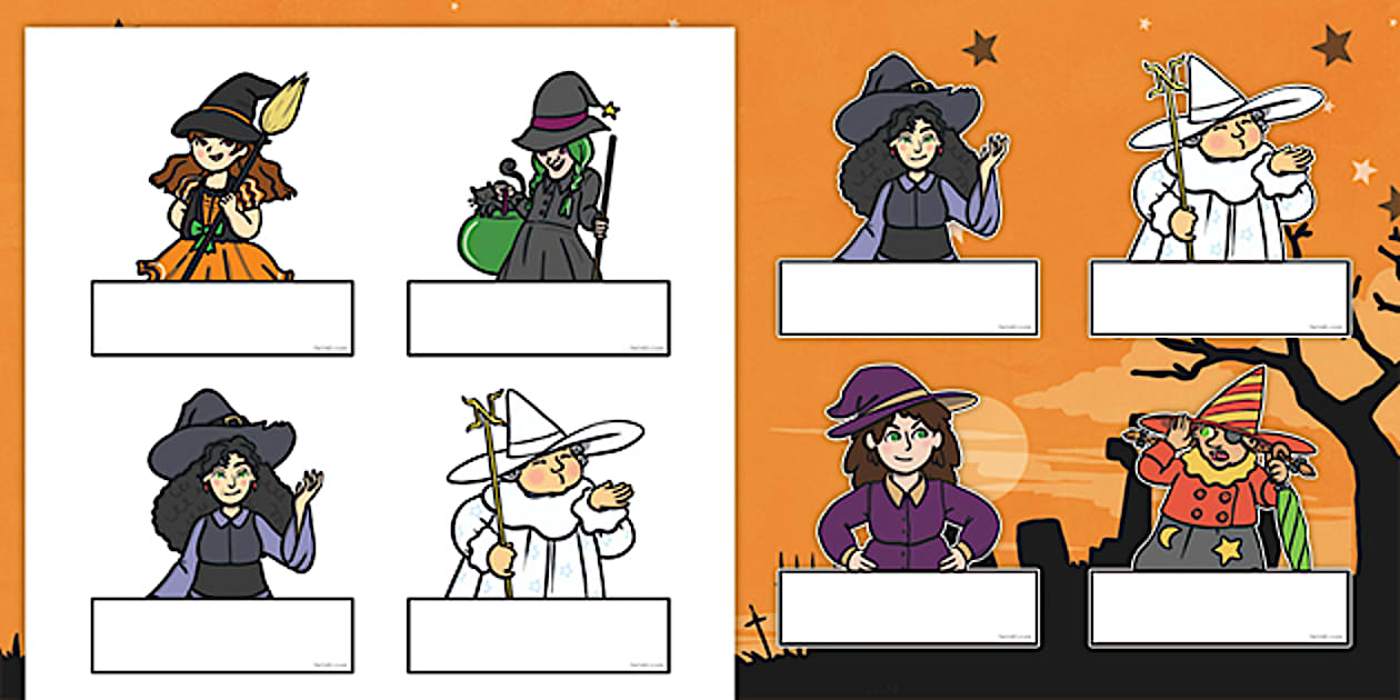 Editable Halloween Witches Self-Registration (teacher made)