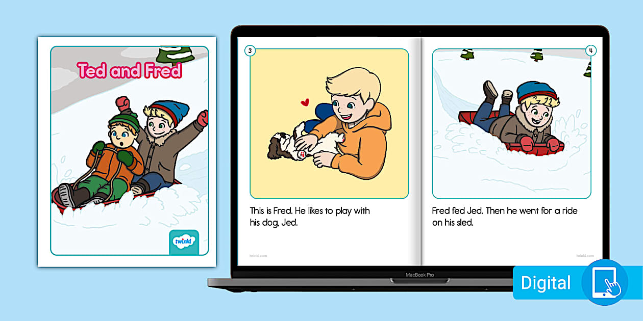 Ted and Fred -ed Word Family Emergent Reader eBook for K-1st Grade