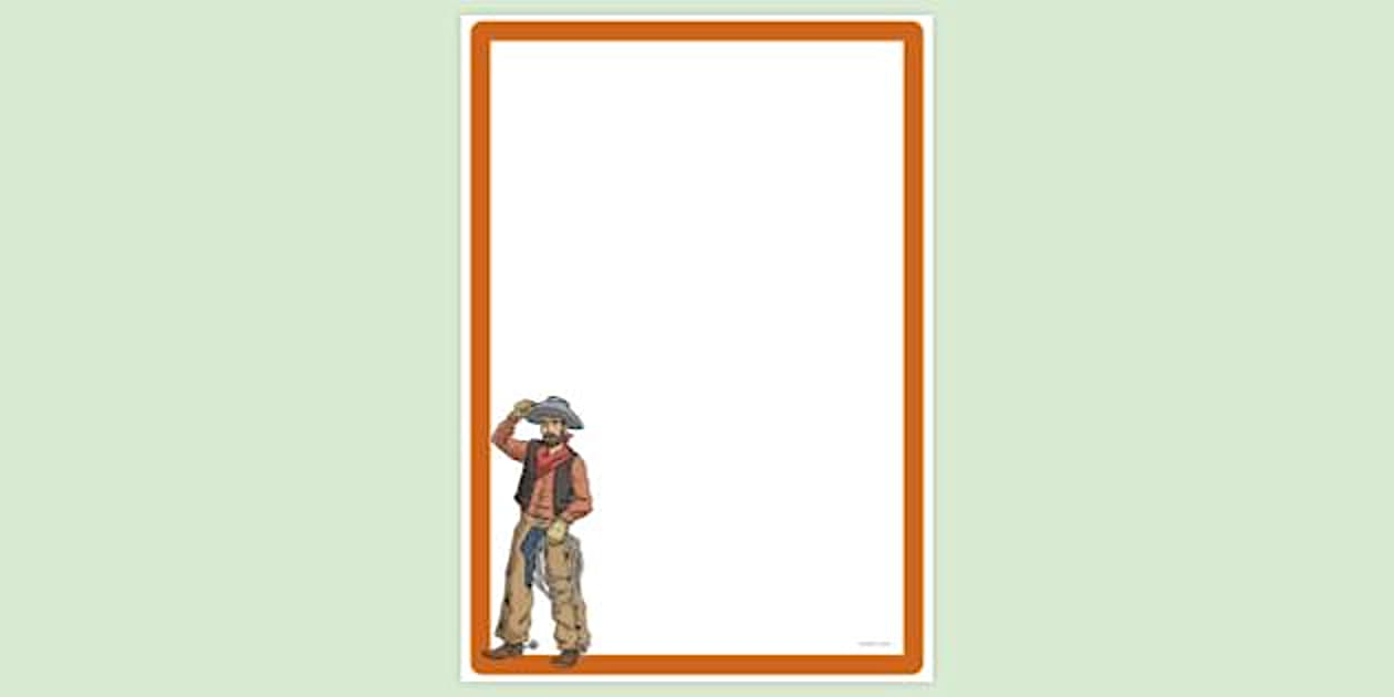 Cowboy Page Border (teacher made) - Twinkl