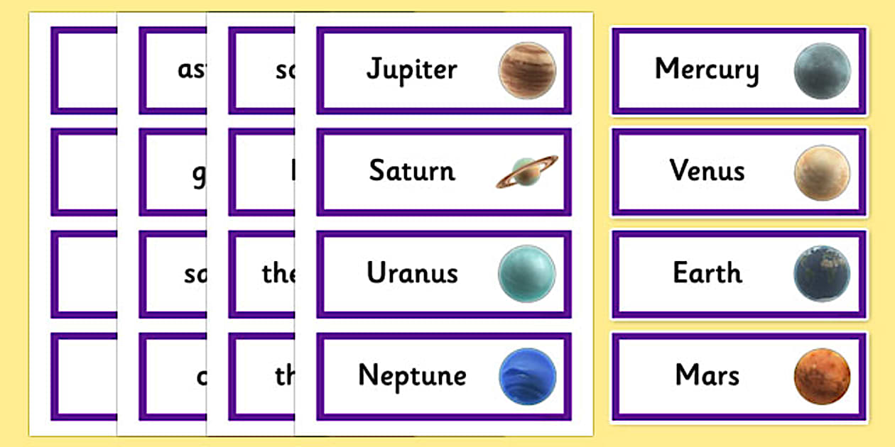 Editable Space Word Cards (teacher made) - Twinkl