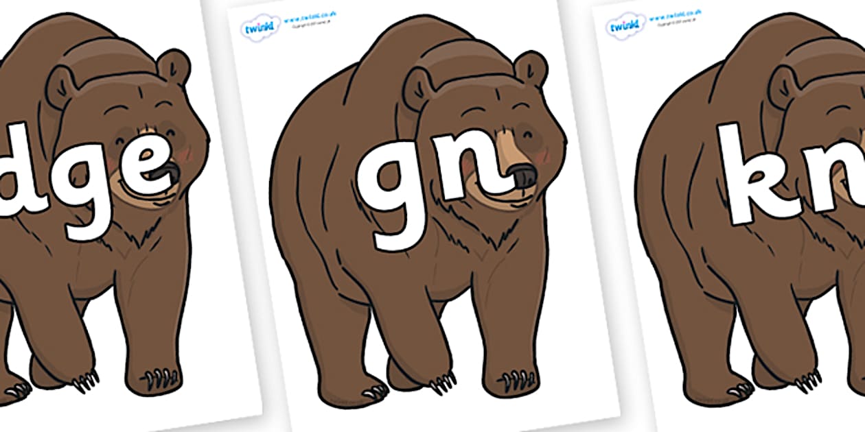 Cursive Silent Letters on Bear (teacher made) - Twinkl