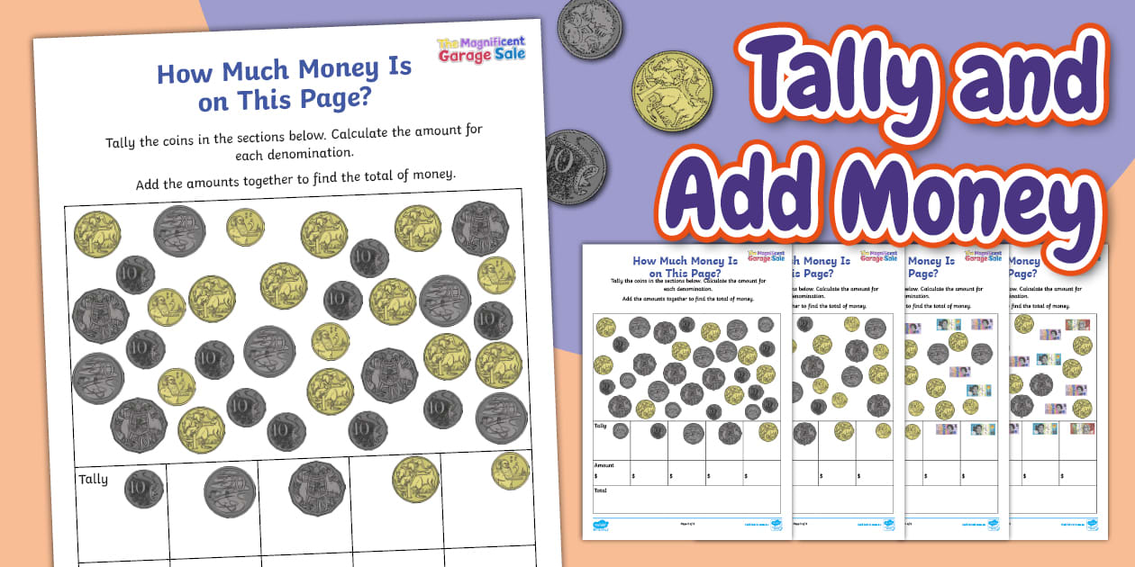 The Magnificent Garage Sale - Tally and Add Australian Money