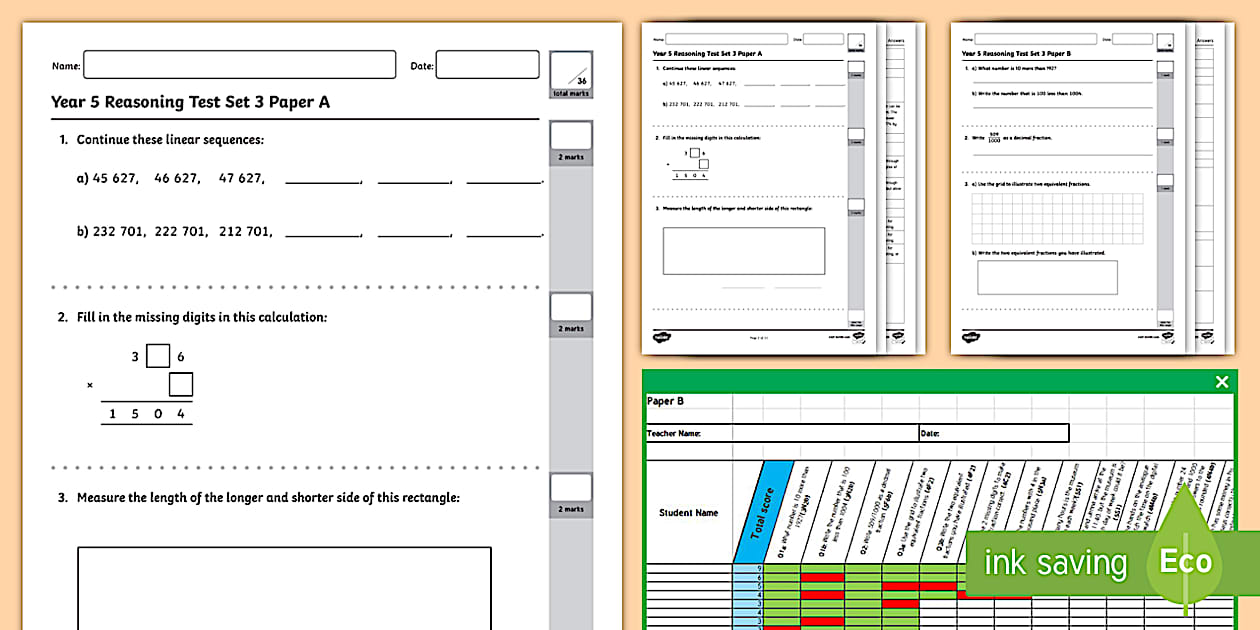Year 5 Reasoning Questions Maths Assessment Pack Twinkl