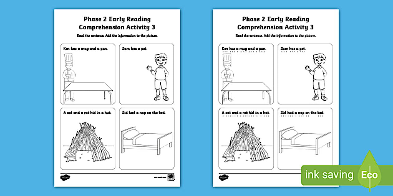 Editable Phase 2 Early Reading Comprehension Activity 3