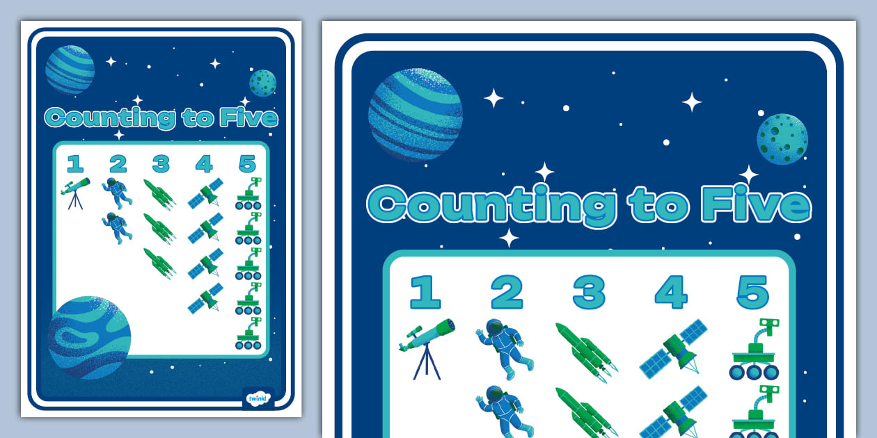 👉 Space-Themed 1-5 Display Poster (teacher made) - Twinkl