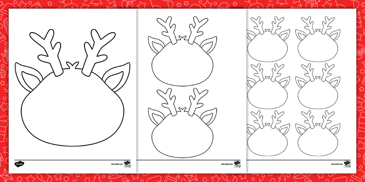 Blank Reindeer Templates (professor feito) - Twinkl