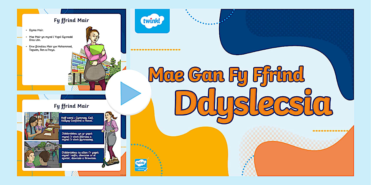 Pŵerbwynt Gwybodaeth Mae Gan Fy Ffrind Ddyslecsia - Twinkl