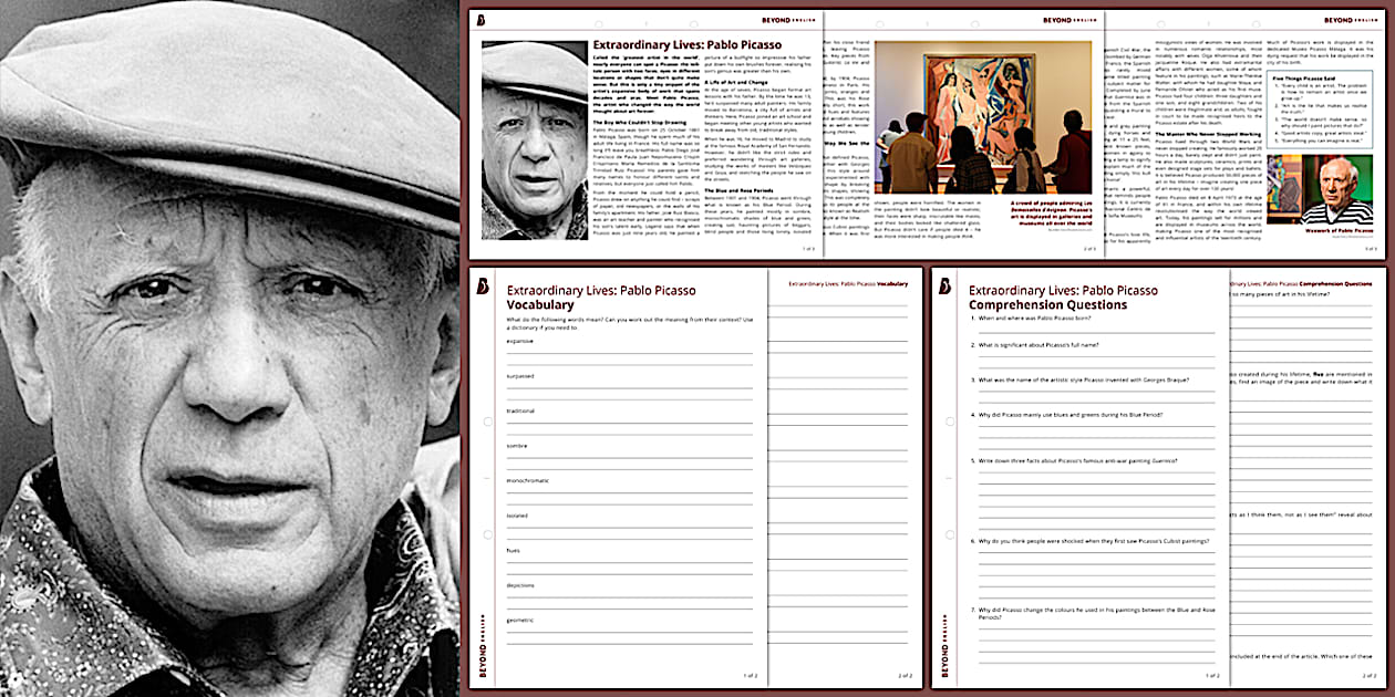 Extraordinary Lives: Pablo Picasso Reading Comprehension
