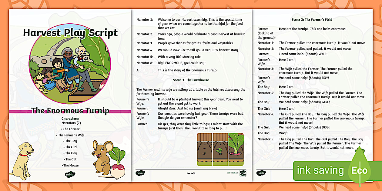 KS1 Harvest Playscript (Teacher-Made) - Twinkl