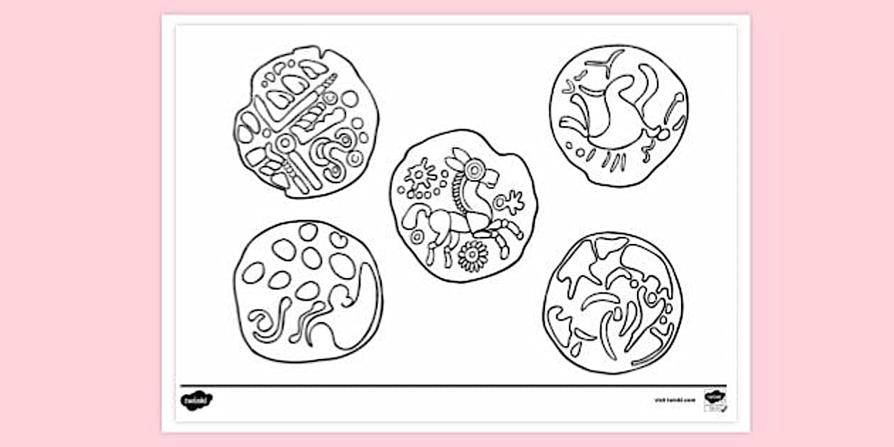 Iron Age Coins Colouring Sheet | Colouring Sheets - Twinkl