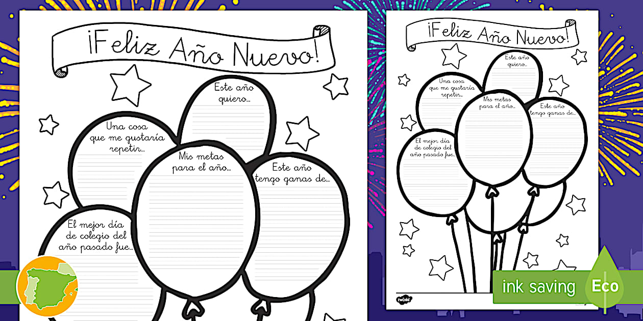 Ficha de actividad: ¡Feliz Año Nuevo! (teacher made)