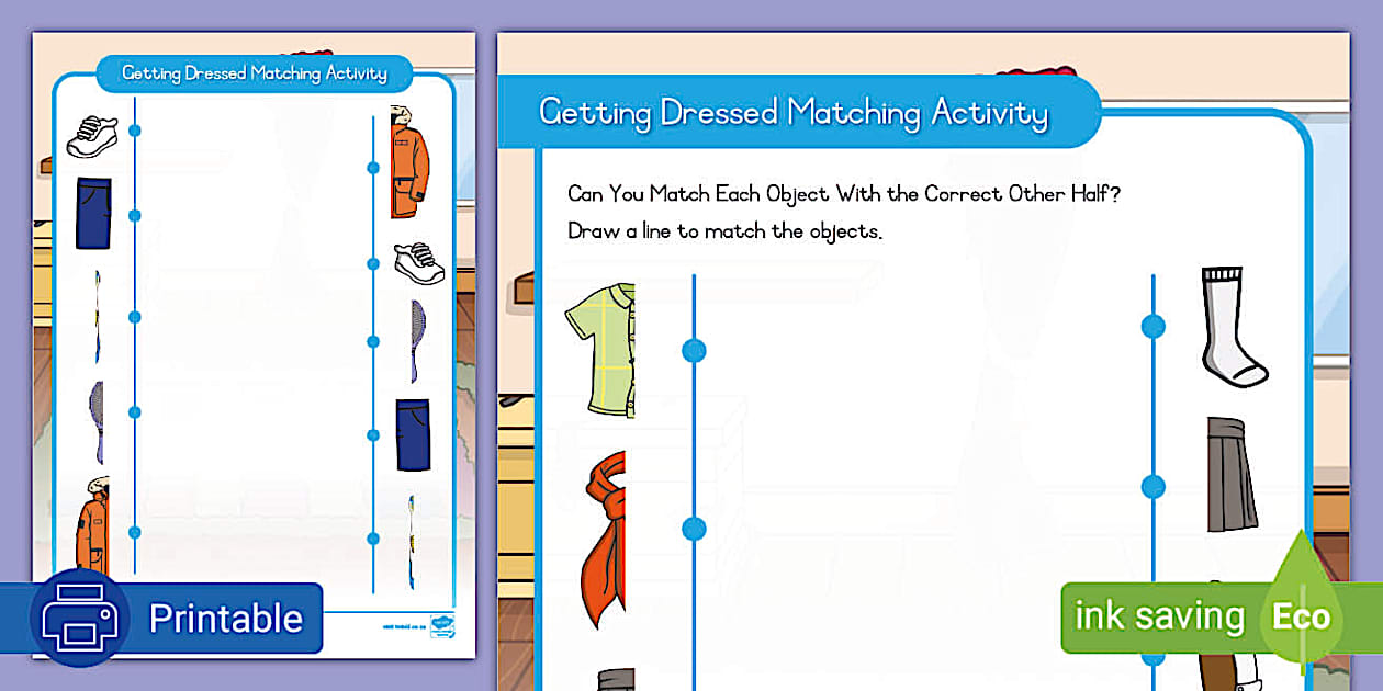 Grade R Symmetry Getting Dressed Matching Activity - Twinkl