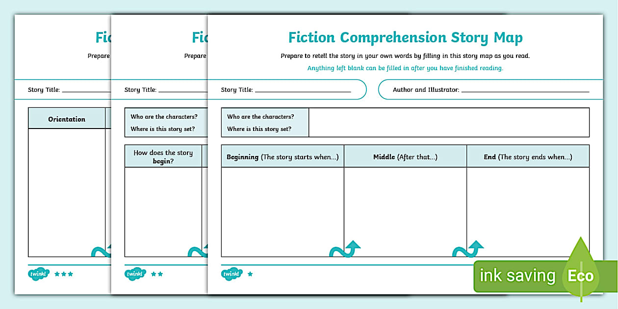 Differentiated Fiction Comprehension Story Maps - Twinkl