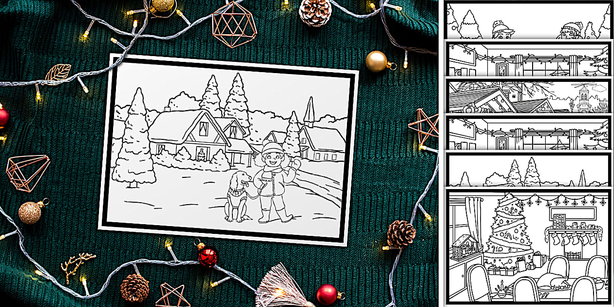 Christmas Placemats to Colour | Twinkl Party (teacher made)