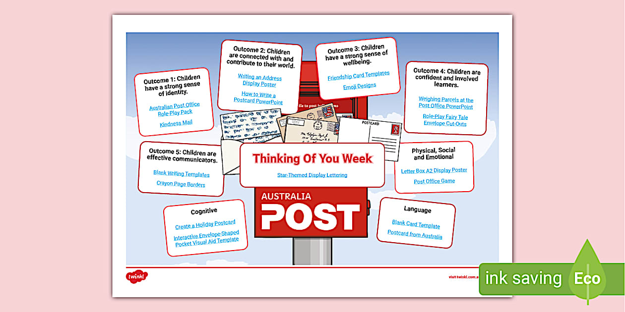 FREE! - Thinking of You Week Topic Planner (teacher made)