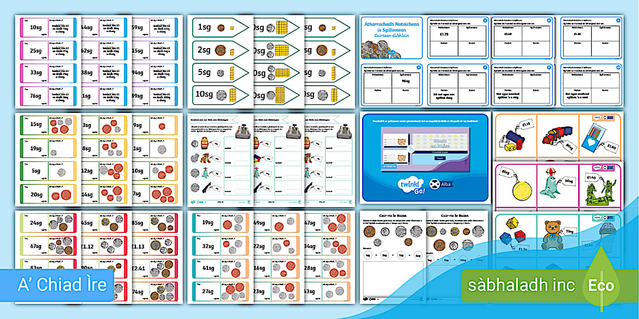 Pasgan Stuthan Airgead don Chiad Ìre - Matamataigs - Twinkl